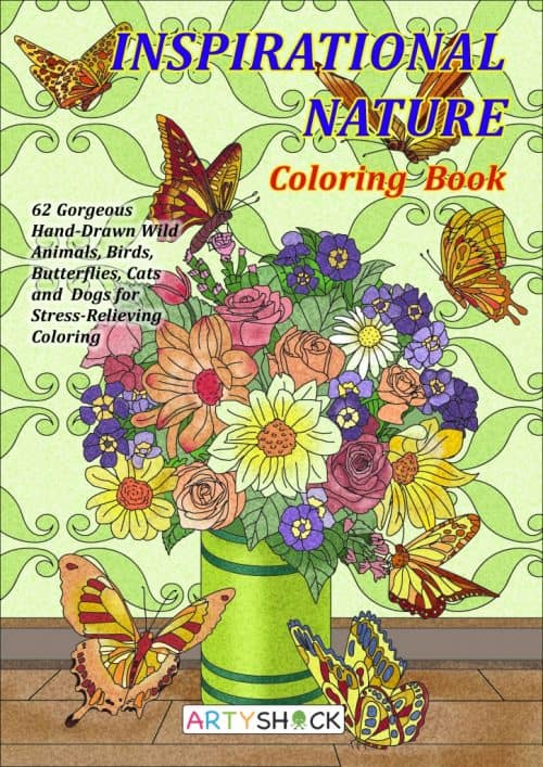 Inspirational Nature Coloring Book: Gorgeous Hand-Drawn Wild Animals ...