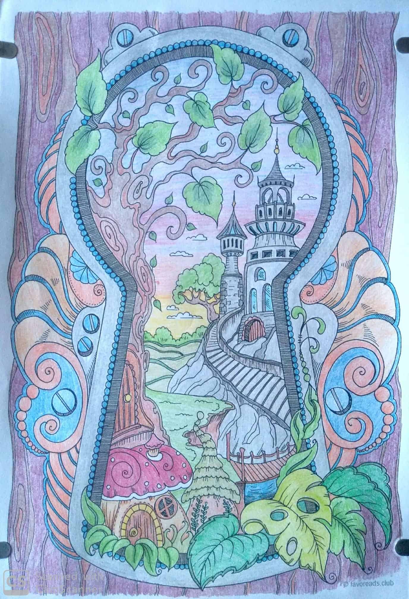 Keyhole colored by Szilvia Szabó - Favoreads Coloring Club