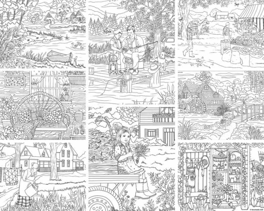 Best Adult Coloring Pages to Print Featuring Country Scenes and Nature ...